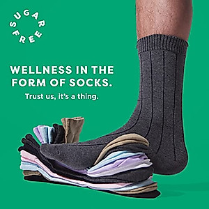 Sugar Free Sox Health & Comfort Womens Diabetic Crew Socks 3 Pack (9-11, Black/White/Grey)