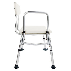 Winado Tub Transfer Bench for Bathtub with Backrest & Armrest, Supports up to 330 lbs Aluminium Alloy Bath Chair, White