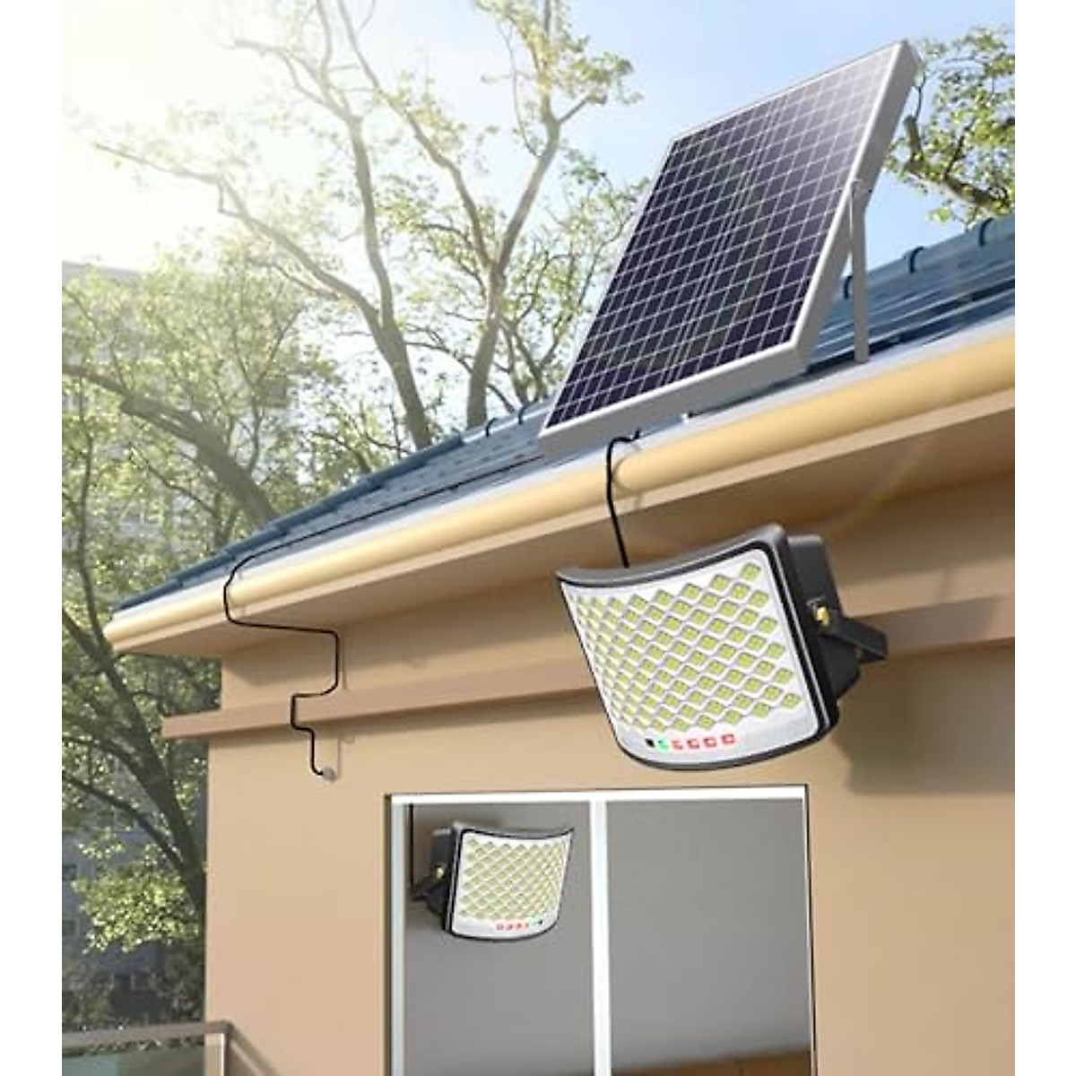 ZXXHNNAIH Solar Street Light IP67 Waterproof Solar Parking Lot Lights, with 16.4ft Cables Street Solar Light,Dusk to Dawn Easy-to-Install for Basketball Court