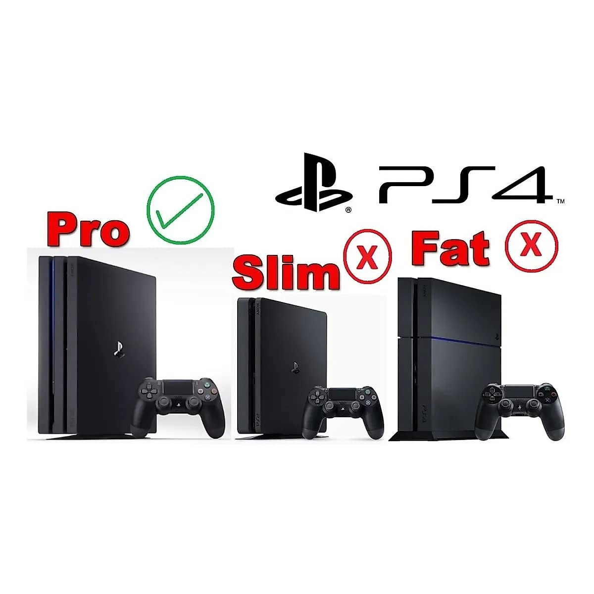 WALL MOUNT FOR PS4 PLAYSTATION 4 WITH MULTICOLOR LED LIGHTING KIT + 2 CONTROL MOUNT (PS4 PRO)