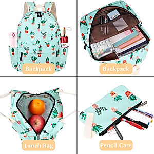 DUAGLAGT Girls Backpack for Kids Schoolbags - Cute Unicorn Backpack for Women Lightweight Daypack Teens Girls Bookbag Set with Lunch Box & Pencil Case (Black)