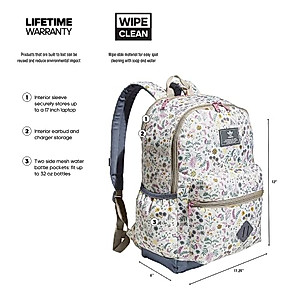 adidas Originals National 3.0 Backpack, Woodland Floral Chalk White/Wonder Beige/Onix Grey, One Size