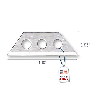 Excel Blades Mini Utility Knife Replacement Blades, Made in the USA, Multipurpose Carbon Steel Blade Replacements for Mini Box Cutters and Utility Knives, 1.1 x .375 x .018, 10-Pack