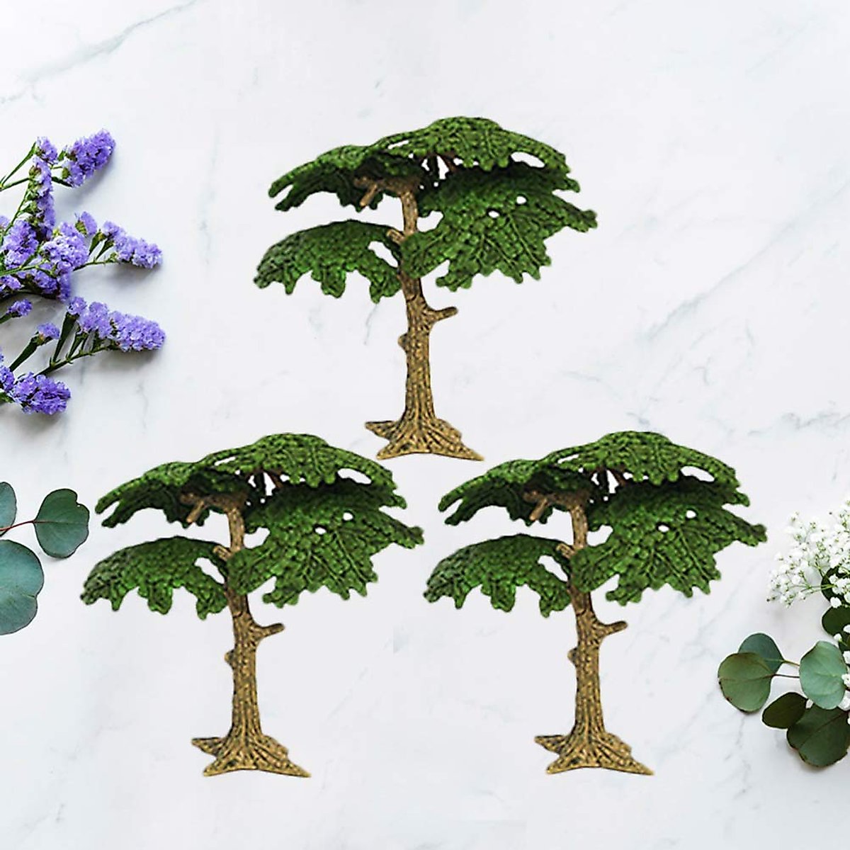 Kisangel 3PC Model Trees Railroad Scenery Trees Model Train Architecture Trees Fake Trees Diorama Tree for DIY Crafts Miniature Landscape Size S