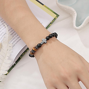 JoycuFF 30th Birthday Gifts for Him, 30th Birthday Decorations for Men, 30 Year Old Birthday Gifts for Men, Happy Birthday Gifts for 30 Year Old Male Cross Bracelet for Men