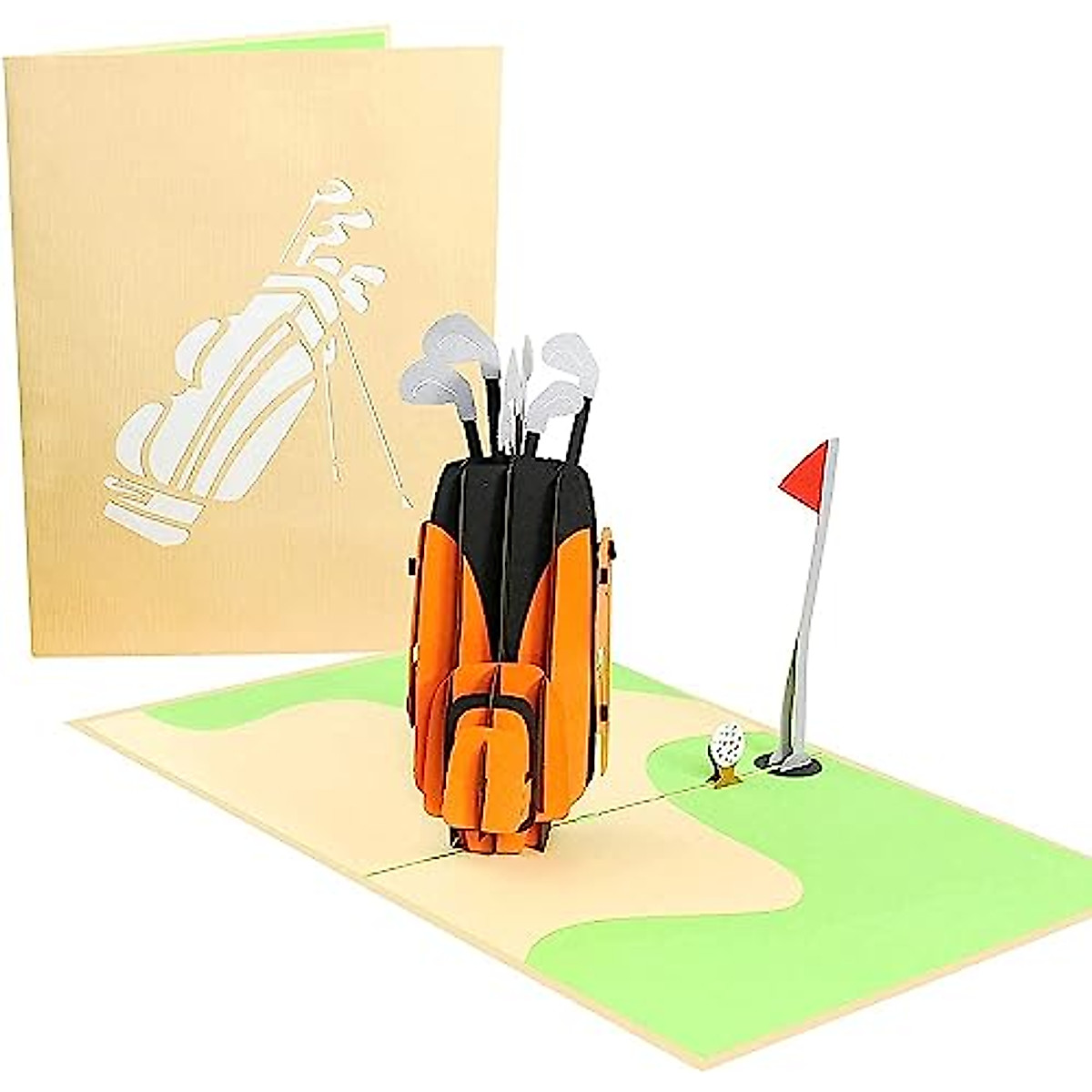 PopLife Golf Clubs 3D Father’s Day Pop Up Card - Happy Anniversary, Hole-in-One Retirement Gift, Valentine's Day card for Him, Birthday - Golfing Gift for Husband, Card for Golfers - for Son, Dad