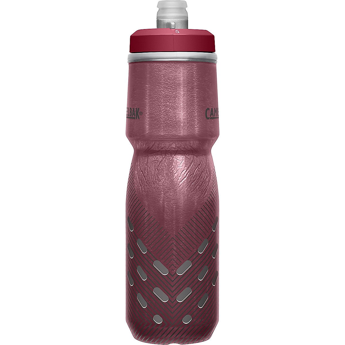 CamelBak Podium Chill Insulated Bike Water Bottle - Easy Squeeze Bottle - Fits Most Bike Cages - 24oz, Burgunday Perforated