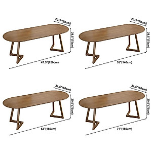 SUSUO 55 Inch Mid-Century Modern Dining Table Kitchen Dining Room Furniture, Natural Wood, Oval Kitchen Table in Rustic Farmhouse Style(Table Only)
