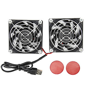 Router Fan Cooler,5V Quiet USB Router Heat Dissipation Dual Cooling Fan,for ASUS RT-AC68U AC86U EX6200 for Tengda AC15 Router