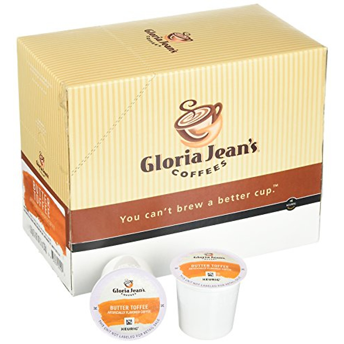 Gloria Jean's Coffees Butter Toffee for Keurig Brewers 24 K-Cups (Pack of 2) - 48 K-Cups Total