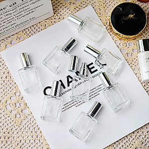 YU FENG 12pcs Refillable Glass Atomizer Spray Bottles with Funnels Pipettes Dispenser for Perfume,Fragrance,Lotion,Essential Oil