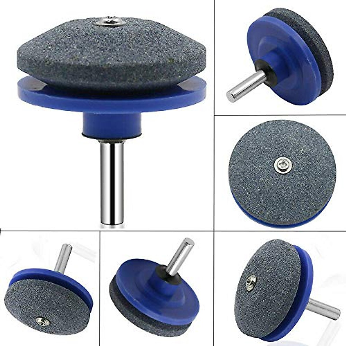 BE-TOOL Blade Sharpener,4PCS Garden Tool Sharpener Faster Universal Grinding Rotary For Any Power Drill Hand Drill（Cyan）