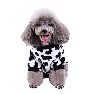 Winter Dog Gear Cow Print pet Clothes Winter Pajamas Pet Raincoat Sweater for Dog