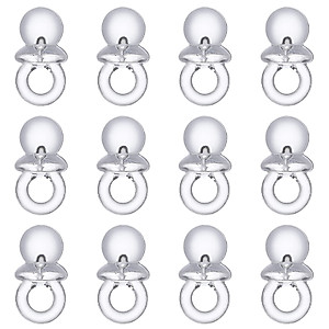 Exceart 50pcs Mini Acrylic Baby Pacifiers Clear Table Scatter Confetti Decorations for Boys and Girls Baby Shower Party Favor Decoration