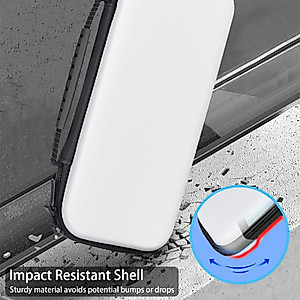 DLseego Carrying Case Design for Switch/Switch OLED Model, Shockproof Hard Shell Protective Travel Bag 10 Game Card Slots for Switch Console Joy-Con & Accessories with 6 Thumb Grip Caps – White