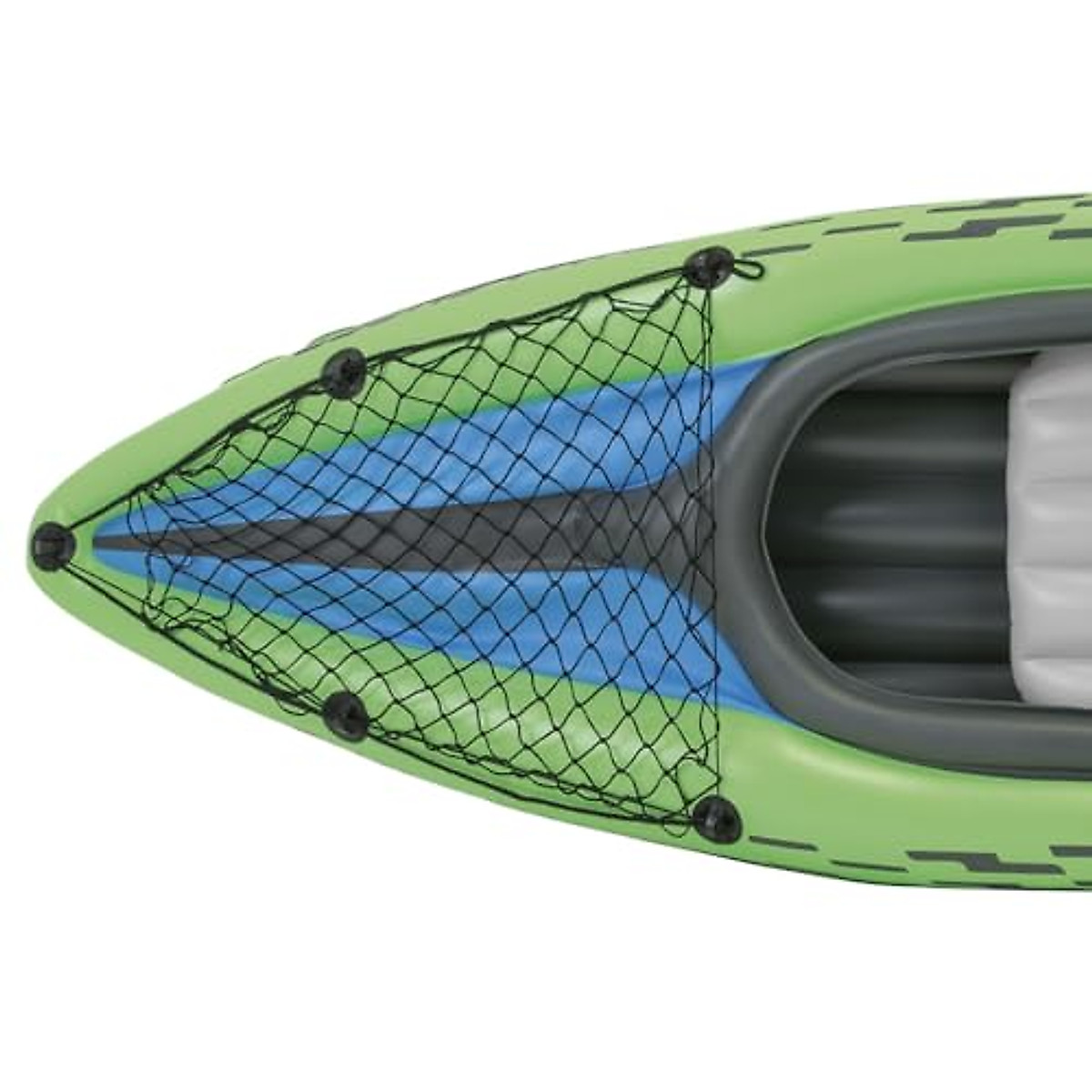 Intex Challenger K1 Kayak 1 Man Inflatable Canoe with Aluminum Oars and Hand Pump, Green/Blue