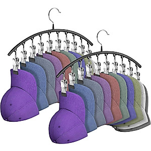 Legging Organizer for Closet,Pants Hangers, Metal Yoga Pants Hangers 2 Pack w/10 Clips, Space Saving Hanging Closet Organizer w/Closet Organizers and Storage for Pants Skirts Scarf Legging