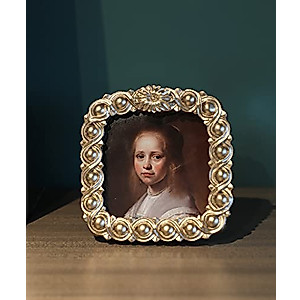 YULINK 3x3 Small Antique Gold Picture Frame & 3x3 Mini Vintage Champagne Gold Picture Frame, Bundle