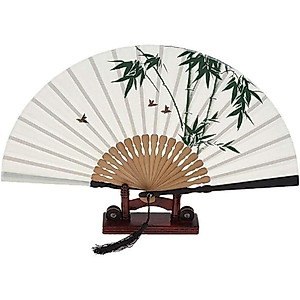 Hand Fan Folding Fan,Hand-held Fan,Vintage Summer Bamboo Folding Fan Hand Held Fan Dance Wedding Party Pocket Gifts Fans Hand Paper Folding Props Vintage style