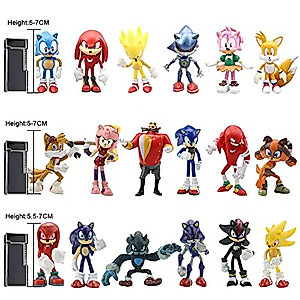 Rdyhqwp 18pcs Action Figures Toys Set Party Favors Supplies,2.5 Inch Action Figurines Cartoon Collection,Cake Toppers,Easter Egg Goodie Bag Stocking Stuffers,Christmas Birthday Gift for Kids