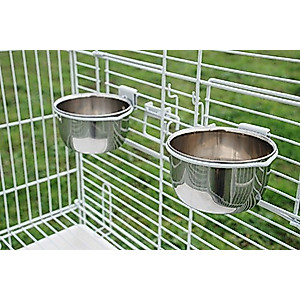 Bird Parrot Cage Cockatiel Amazon African Grey Caique Conure, 20 x 20 x 57 H, White Vein