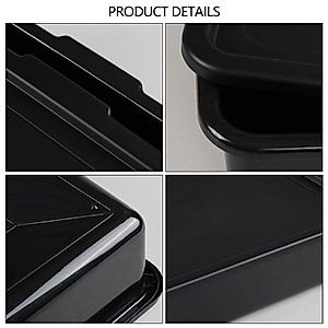 DynkoNA 3 Pack 13 L Plastic Commercial Bus Box, Restaurant Bus Tub with Lid, Black