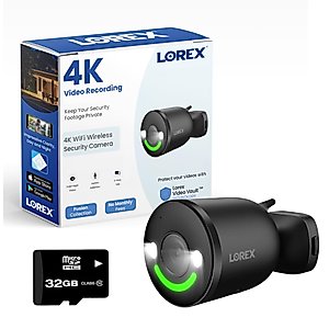 Lorex 4K Spotlight Indoor/Outdoor Wi-Fi 6 Security Camera with Smart Security Lighting, Person, Vehicle, Animal and Package Detection, 2-Way Talk, Quick Response, Fusion