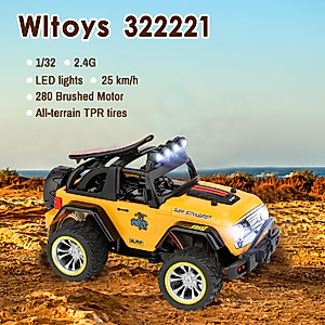 LEOSO Wltoys 32221 RC Car 1/32 RC Crawler 25km/h Brushed RC Cars 2.4GHz RC Rock Crawler 2WD Remote Control Car All-Terrain TPR Tires RC Car Gifts…