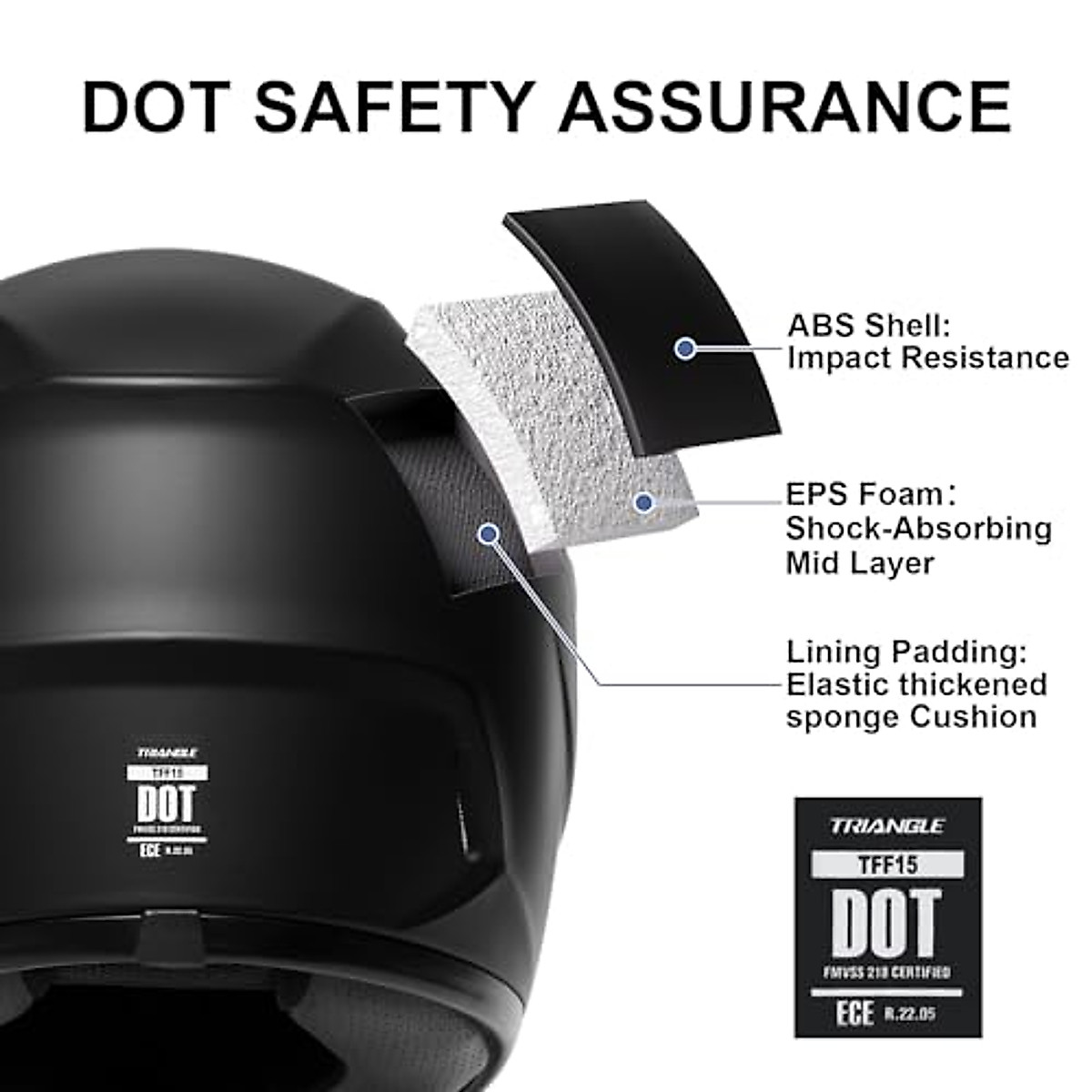 TRIANGLE Motorcycle Helmets Full Face Motorcycle Helmet for Men & Women with Tinted and Clear Visor Meet Dot Approved