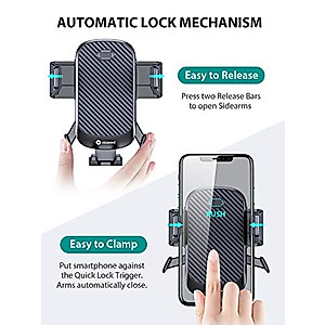 VICSEED Auto Lock Phone Mount for Car [Super Strong Suction & No fall] Car Phone Holder Mount Adjustable Long Arm Hands Free Cell Phone Holder Car Windshield Dashboard Vent for All Phones & Thick Case