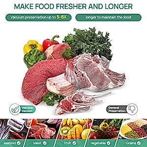 Vakumar Vacuum Sealer Bags 2 pack 8''x60' Rolls for Food, Seal a Meal, Commercial Grade, BPA Free, Commercial Grade, Great for Storage, Meal prep and Sous Vide