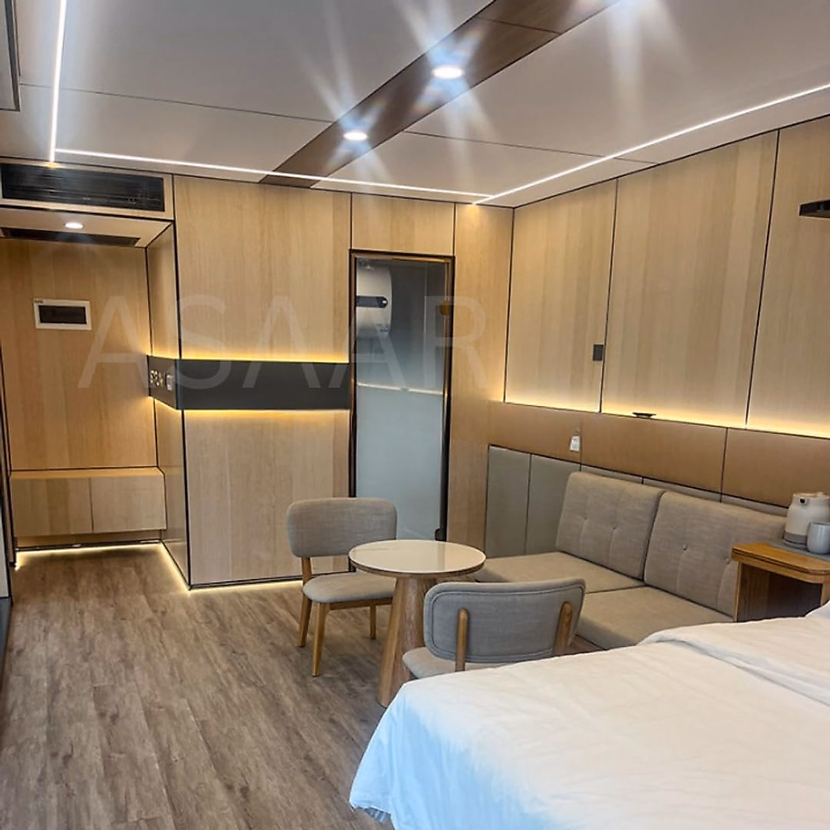 Generic Asaar Smart Luxury Space Capsule House with Bathroom for Hotel, Booth, Office, Guard House, Villa, Workshop - Efficient and Versatile Living Solution, White, asaspcap2