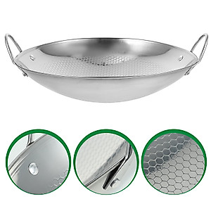 BESTonZON Stainless Steel Griddle Non Stick Wooden Hot Pot Individual