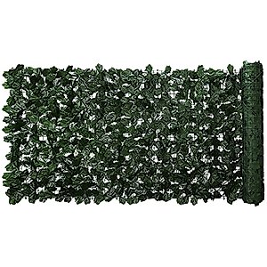 Houseables Artificial Ivy Privacy Fence Wall Screen Covering, Balcony Fake Leaves, 98"x39", Hedge Panel, Outdoor Greenery Roll, Faux Leaf, Foliage Decorations for Patio, Apartment, Garden