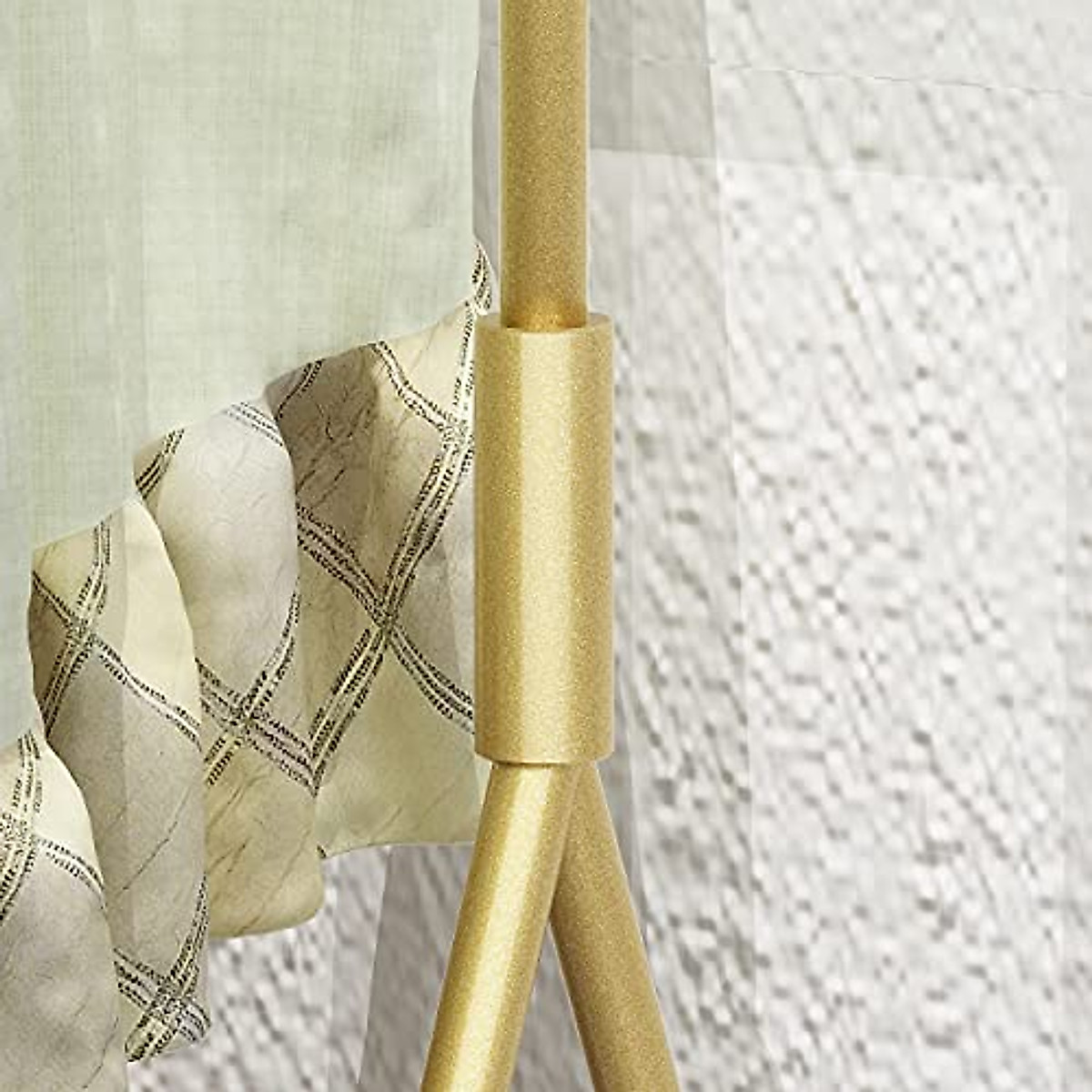 HOMEKAYT Gold Clothing Rack with Shelf Heavy Duty Garment Rack Modern Display Rack for Home, Boutique, Retail (Iron) (59’’L on Wheels)