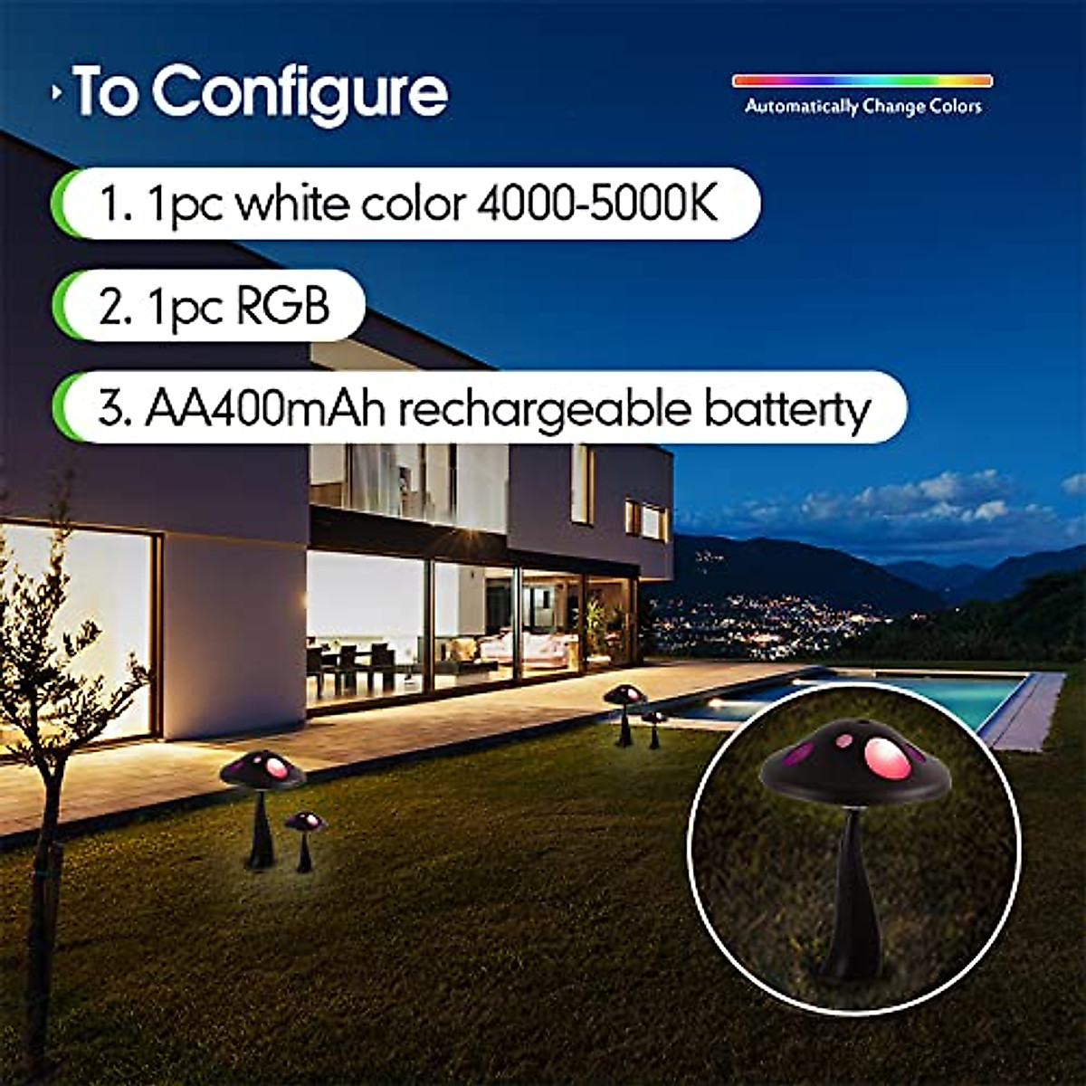 Outdoor Solar Garden Lights(4 Mushrooms Lamps), 2 Sizes Mini Solar Mushroom Lights Outside Waterproof Cute Mushroom Shaped Pathway Landscape Lights Decoration Garden, Yard, Lawn, Pathway, Brown