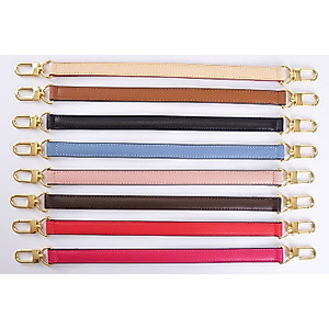 Genuine Leather Plain Strap Replacement Top Handle Leather Strap for Handbag (Yellow, 14.5 in)