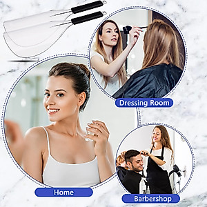 Flutesan 4 PCS Reusable Plastic Face Protector Masks with Sponge Handle for Hair Cutting, Spraying, Makeup Application