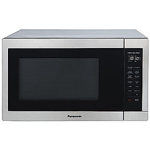 Panasonic Microwave Oven, 1.3 Cu. Ft., 1100W, Countertop, with Smart Touch Controls and Turbo Defrost, Adaptable Glass Turntable, 7 Auto Cook Menus, Child Lock - NN-SB658S