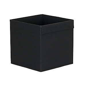 Household Essentials 86-1 Foldable Fabric Storage Bins | Set of 6 Cubby Cubes with Flap Handle, Black