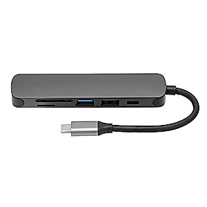 USB Adapter, USB C Hub 6 in 1 Type-C Adapter 4K x2K 3840 x 2160 Resolution USB 3.0 5Gbps USB 2.0 480Mbps Docking Station Adapter for Lenovo