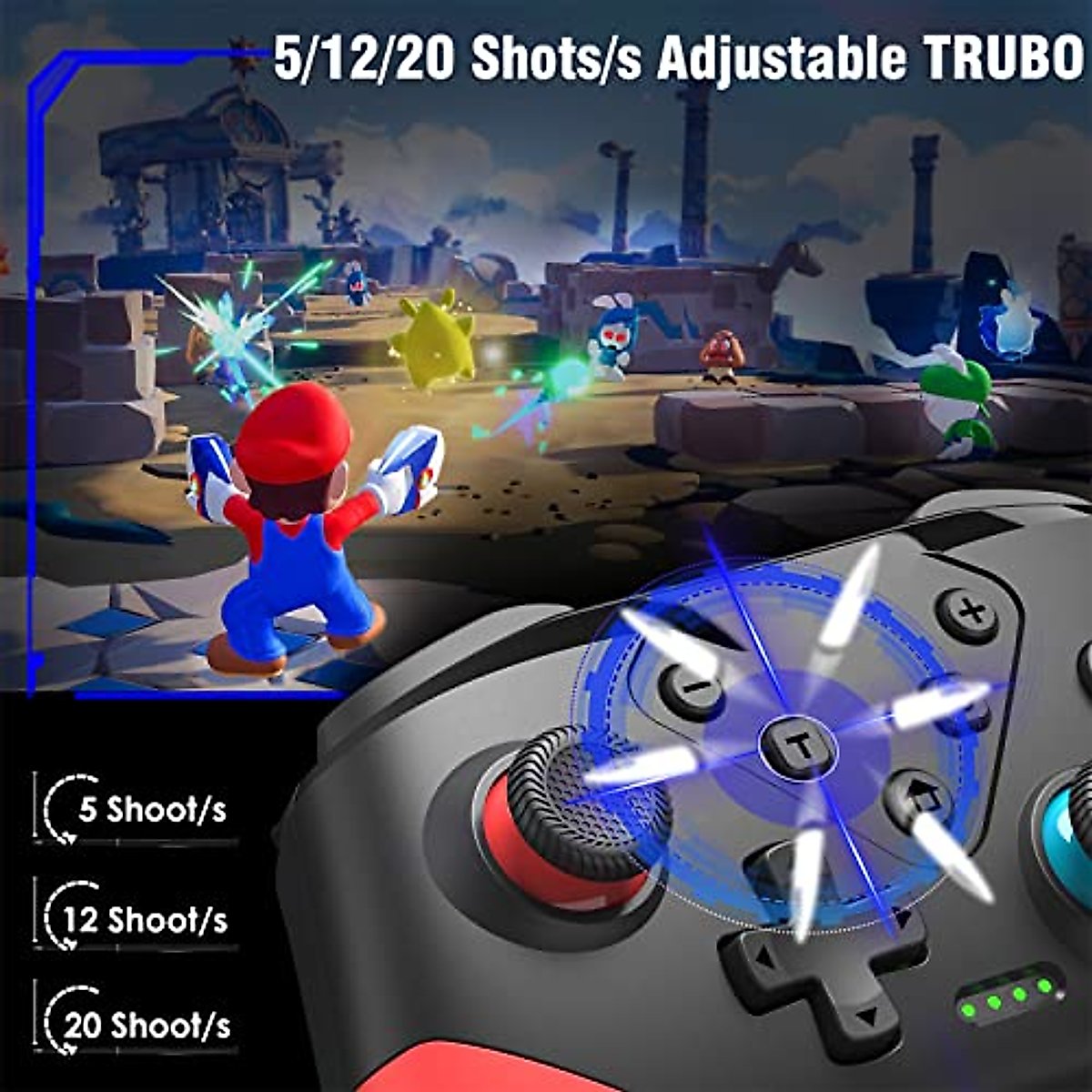 Switch Controller, Wireless Switch Pro Controller for Switch/Switch Lite/Switch OLED, Extra Switch Controller with Paddles, Programmable Switch Control Remote Gamepad with Back Buttons,Wake-up,Turbo