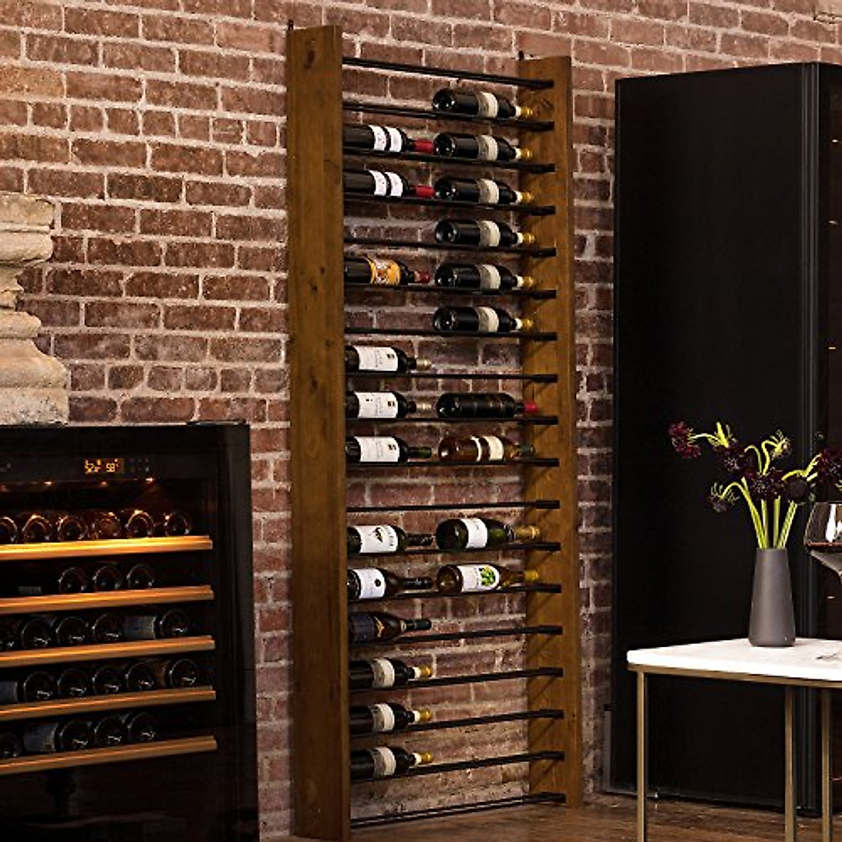 Corsica Vertical Wood and Metal Wine Rack (Single Depth)