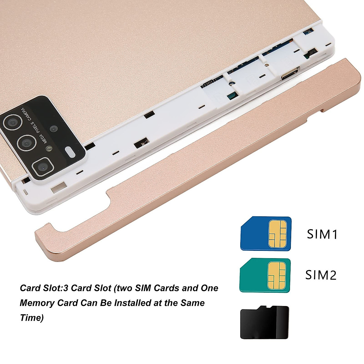 Luqeeg 10in Tablet - 6GB RAM 128GB ROM, HD IPS Touchscreen 2.4G 5G WiFi Tablet with Dual Speakers for 11 Type C Rechargeable Gaming Tablet for Entertainment Study, 5000mAh