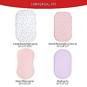 Bassinet Sheets Set 4 Pack for Baby Girl, Universal Fit for Oval, Hourglass and Rectangular Mattress, Pink