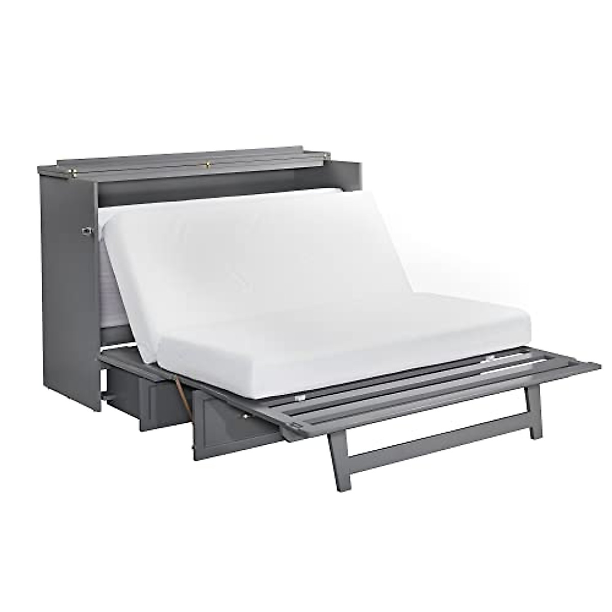 AFI Deerfield Murphy Bed Chest with Charging Station, Queen, Grey