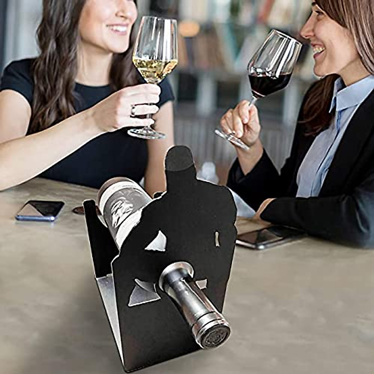 Tabletop Wine Holder Wine Bottle Racks , Funny Decoration Table Centerpiece Wine Display Stand, Freestanding Wine Storage for Kitchen Home Bar