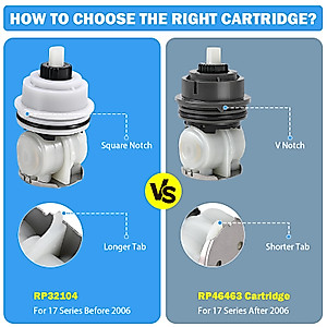 RP32104 Delta Shower Cartridge Replacement for Delta Monitor 17 Series (1998-2005) Dual Function Bath Tub and Shower Faucet Parts Delta Shower Faucet Cartridge Assembly