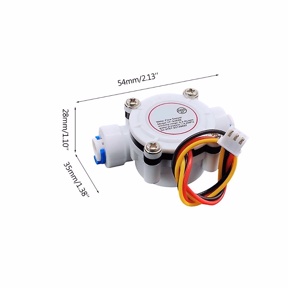 Flow Meter DN6 G 1/4"" PE Water Meter Flow Sensor Counter 0.3-10L/min High Precision Indicator Dispenser Flowmeter for Water Dispenser High Stability and Convenient Operation, 260093529
