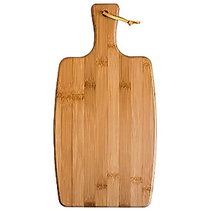 Totally Bamboo UV Printed Faux Marble Serving Paddle, Bamboo Cutting Board with Handle for Kitchen and Charcuterie Boards